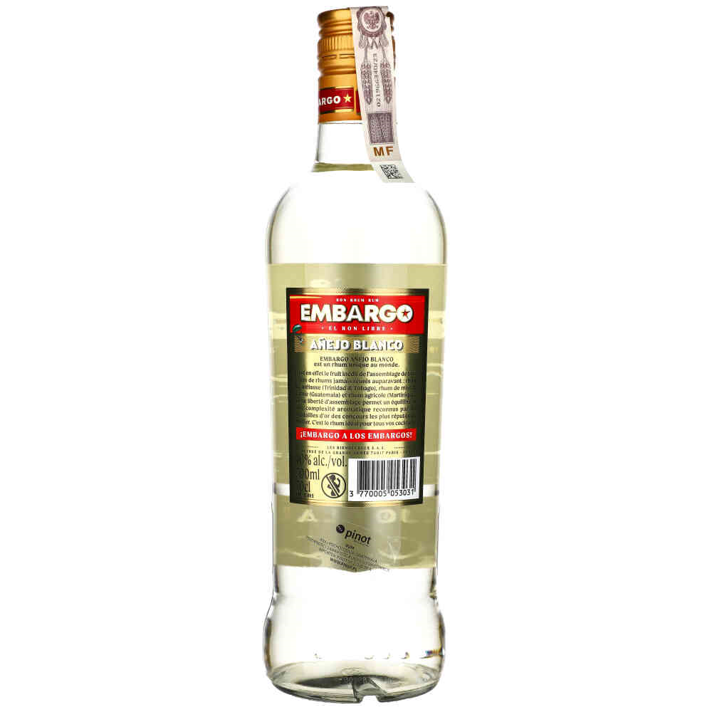 RUM EMBARGO ANEJO BLANCO 40% 0,7L
